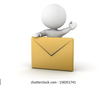 3d Man Large Mail Envelope Stock Illustration 158351741 | Shutterstock