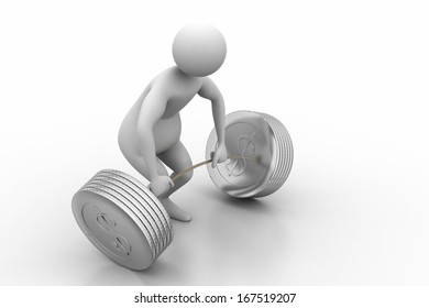 3d Man Lifting Weights Stock Illustration 167519207 | Shutterstock