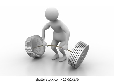 3d Man Lifting Weights Stock Illustration 167519207 | Shutterstock