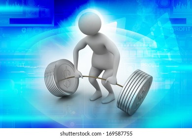 3d Man Lifting Weights Stock Illustration 169587755 | Shutterstock