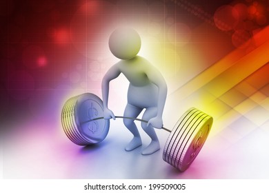 3d Man Lifting Weights Stock Illustration 199509005 | Shutterstock