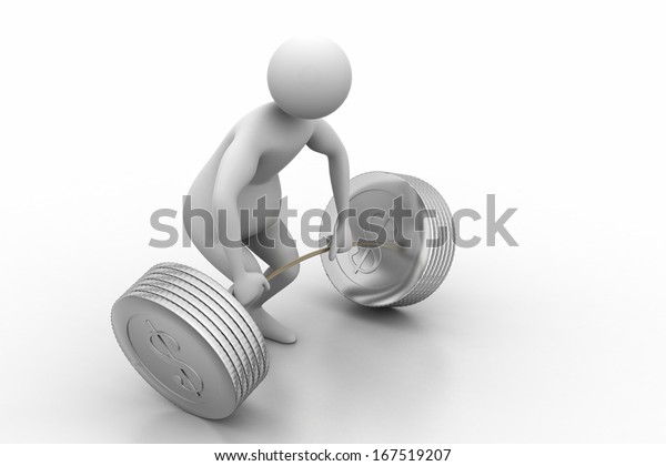 3d Man Lifting Weights Stock Illustration 167519207 | Shutterstock