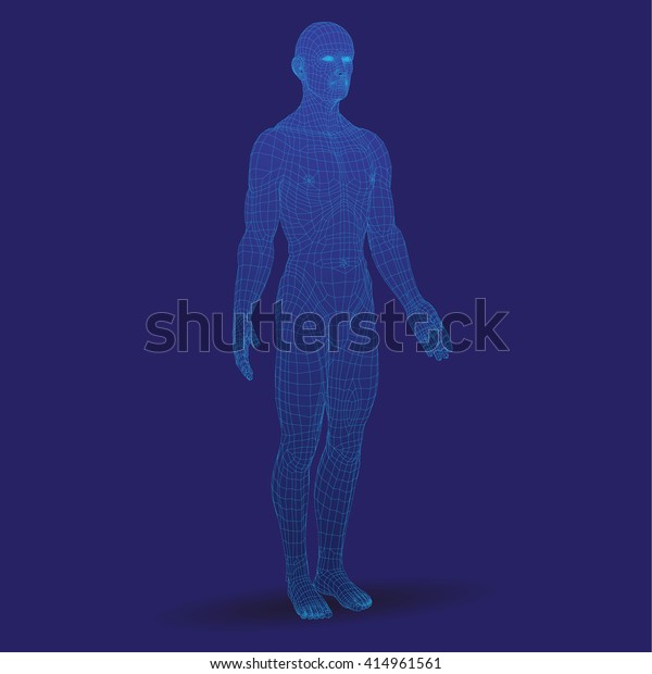 3d Man Line Graphics Dark Blue Stock Illustration 414961561 | Shutterstock