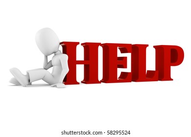 3d Man Looking Help Isolated On Stock Illustration 58295524 | Shutterstock
