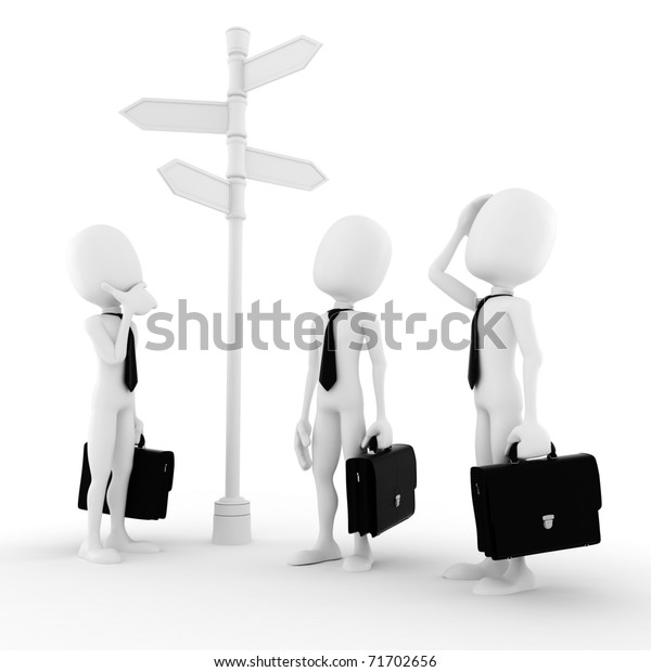 3d Man Looking Right Path Success Stock Illustration 71702656 ...