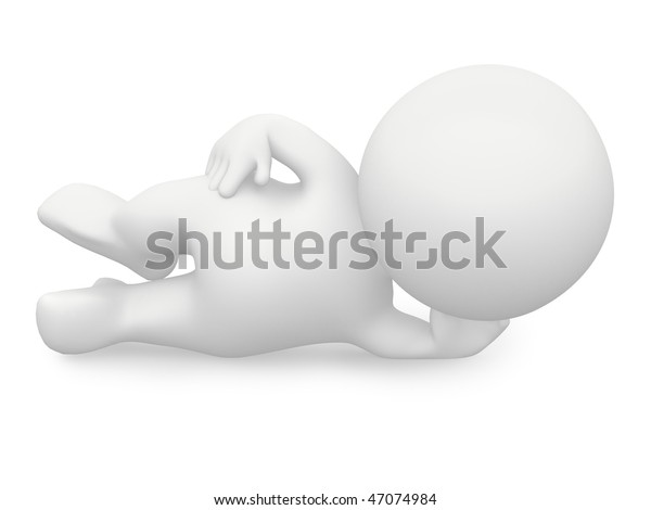 3d Man Lying On Side Isolated Stock Illustration 47074984 | Shutterstock