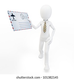 3d Man Mail Envelope On White Stock Illustration 101382145 | Shutterstock