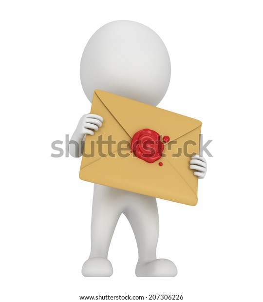 3d Man Mail Envelope Red Wax Stock Illustration 207306226 | Shutterstock