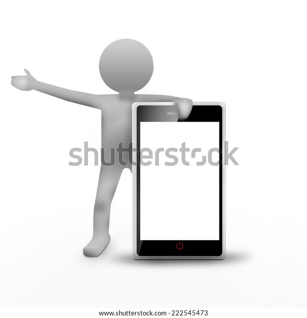 3d Man Mobile Stock Illustration 222545473