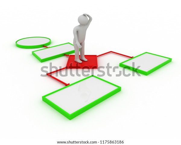 3d Man On Flowchart 3d Rendered 스톡 일러스트 1175863186 | Shutterstock