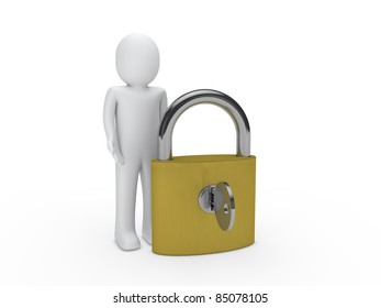 3d Man Security Padlock 스톡 일러스트 157842335 | Shutterstock
