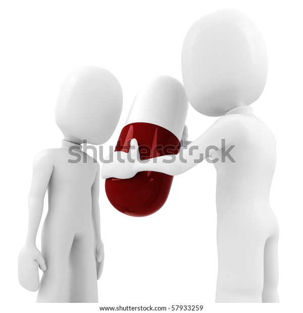 3d Man Pill Isolated On White Stock Illustration 57933259