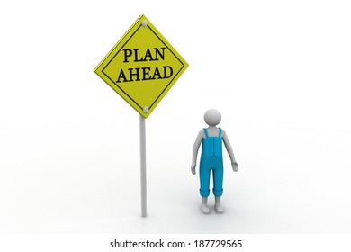 3d Man Planning Stock Illustration 187729565
