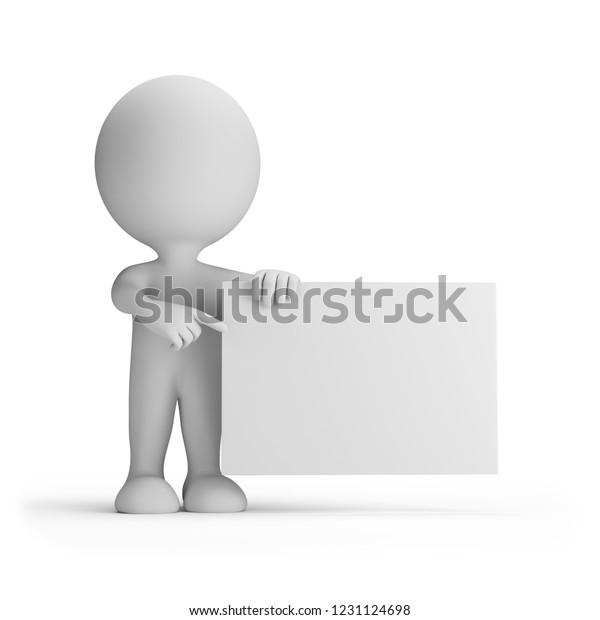 3d Man Points Hand Poster 3d 스톡 일러스트 1231124698