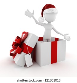 3d Man Present Box Stock Illustration 121801018 | Shutterstock