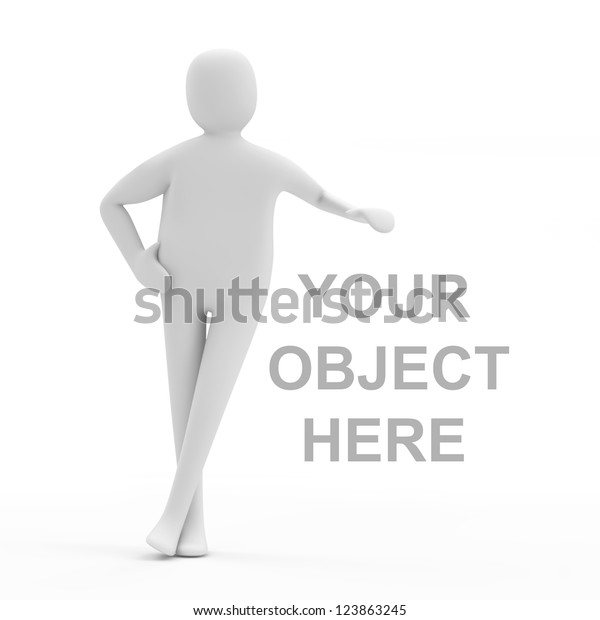 3d Man Presenting Your Object Isolated Stock Illustration 123863245 ...