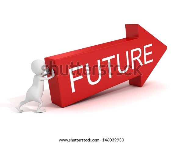 3d Man Push Big Red Concept Stock Illustration 146039930 | Shutterstock