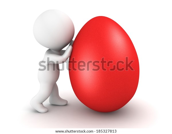3d Man Pushing Easter Egg Stock Illustration 185327813 | Shutterstock