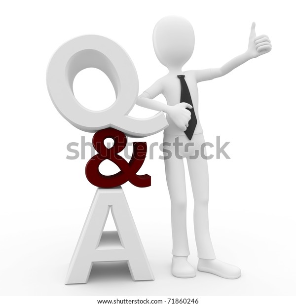 3d Man Question Answer Sign Isolated Stock Illustration 71860246 ...