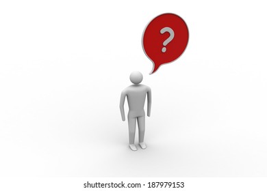 3d Man Question Mark Stock Illustration 187979153