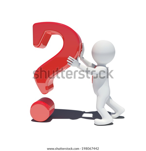 3d Man Question Mark Isolated White Stock Illustration 198067442 ...