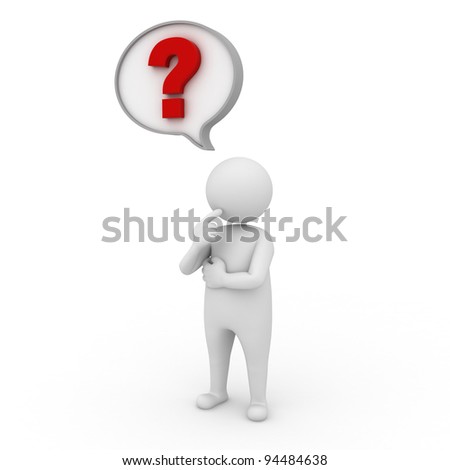 3 D Man Question Mark Speech Bubble Stock Illustration 94484638 ...