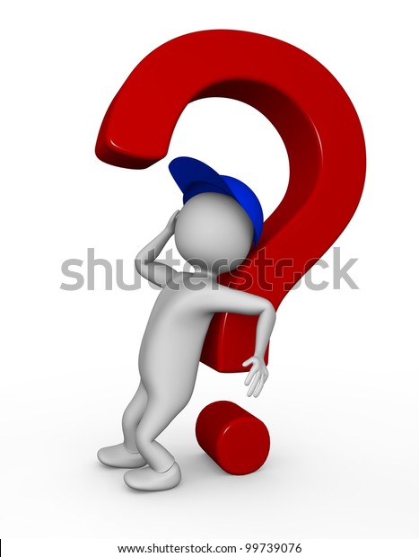 3d Man Question On White Isolated Stock Illustration 99739076 ...