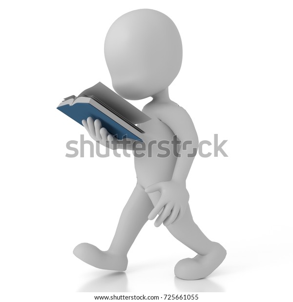 3d Man Read Books 3d Renderingwhite Stock Illustration 725661055 ...