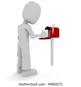 3d People Man Person Envelope Beside: ภาพประกอบสต็อก 178160888 ...