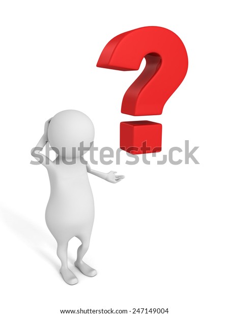 3d Man Red Question Mark On Stock Illustration 247149004 | Shutterstock