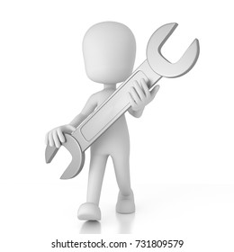 3d Illustration Male Magnifying Glass Stock Illustration 1110045734