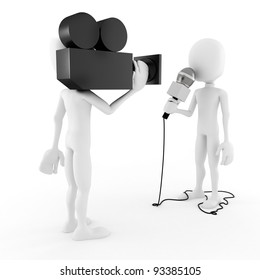 3d Man Reporter Interview Stock Illustration 93385105 | Shutterstock