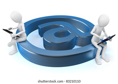 3d Man Pushing Email Sign On 스톡 일러스트 84344266 | Shutterstock