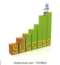 3d Man Sitting On Progress Bar: ilustrações stock 77078815 | Shutterstock