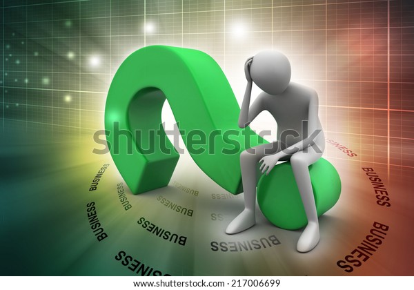 3d Man Sitting Question Mark Stock Illustration 217006699 | Shutterstock