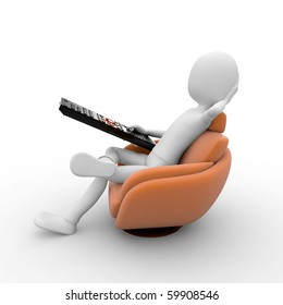 3d Man Sofa Remote Stock Illustration 59908546 | Shutterstock
