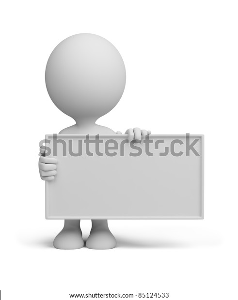 3d Man Standing Empty Board 3d Stock Illustration 85124533 | Shutterstock