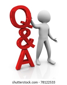 3d Man Standing Question Answer Stock Illustration 78122533
