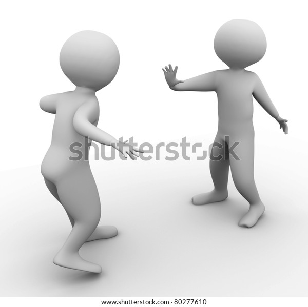 3d Man Stoping Other Man Stock Illustration 80277610 | Shutterstock