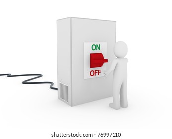 3d Man Switch Red On Off 스톡 일러스트 76997110 | Shutterstock