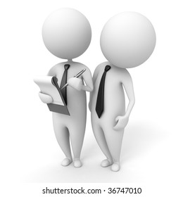 3d Man Taking Notes On Clipboardisolated Stock Illustration 36747010 ...