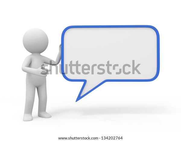 3d Man Talking Dialog Background Stock Illustration 134202764