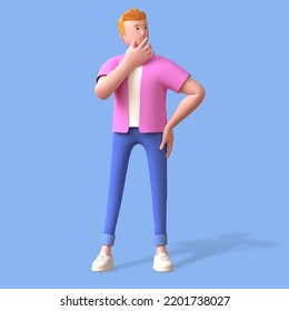 3d Man Thinking Gesture Color Icon Stock Illustration 2201738027 ...