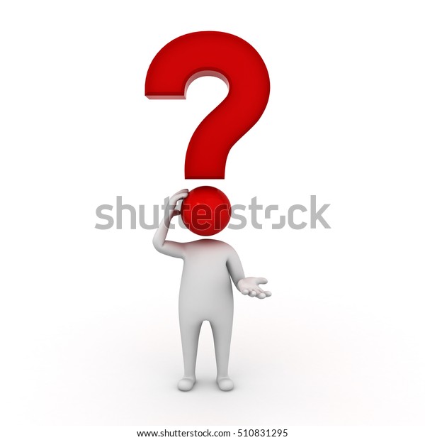 3d Man Thinking Red Question Mark : illustration de stock 510831295 ...