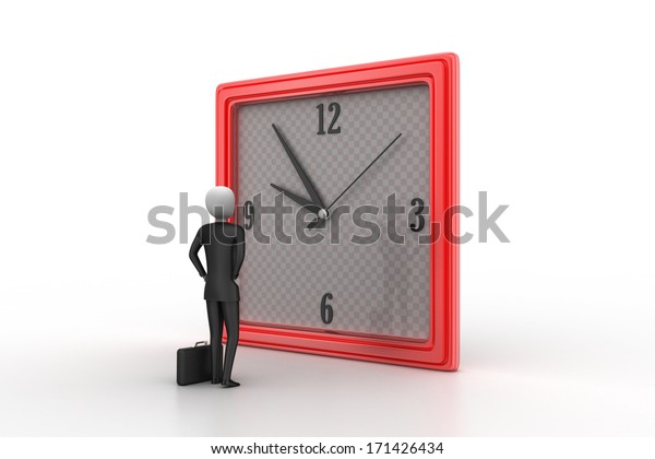 3d Man Watching Clock Stock Illustration 171426434 | Shutterstock