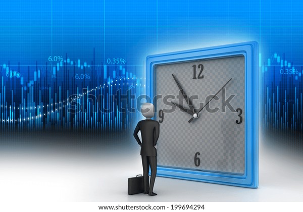 3d Man Watching Clock Stock Illustration 199694294 | Shutterstock