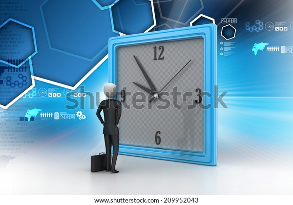 3d Man Watching Clock 스톡 일러스트 209952043 | Shutterstock