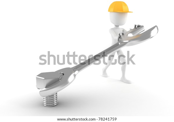3d Man Worker Isolated On White Stock Illustration 78241759 | Shutterstock