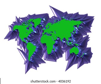3d Map Continent Stock Illustration 4036192 | Shutterstock
