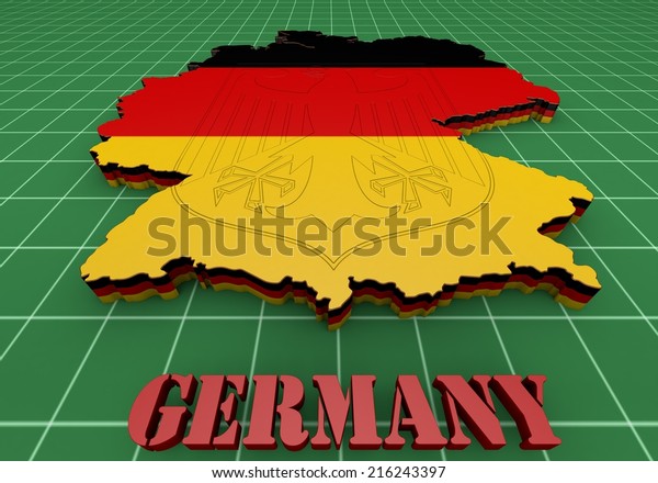 3d Map Illustration Germany Flag Stock Illustration 216243397 ...